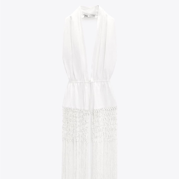 Tops | Zara Linen Backless Top White | Poshmark